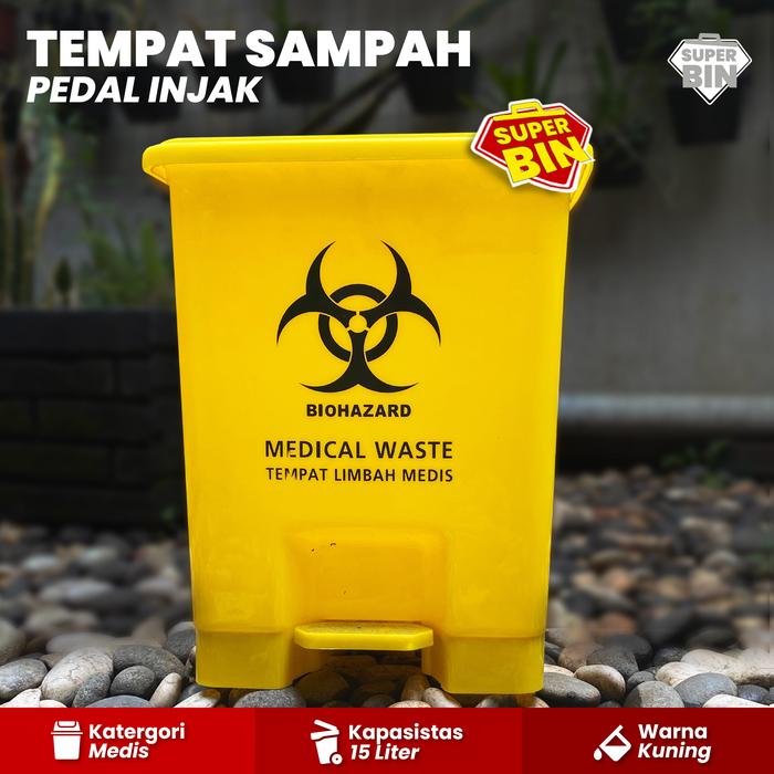 Jual Biohazart Medical Waste Dust bin Injak Pedal dan Tutup Goyang ...