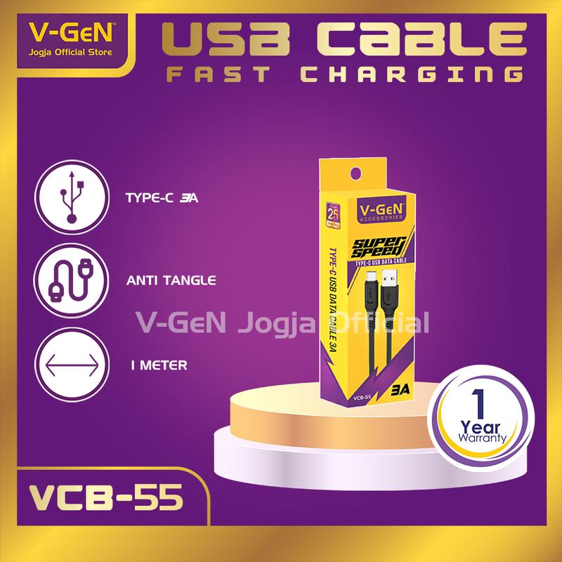 Kabel Type C Bulat V-GeN VCB-55 3A Super Speed 1 Meter - Shop | Tokopedia