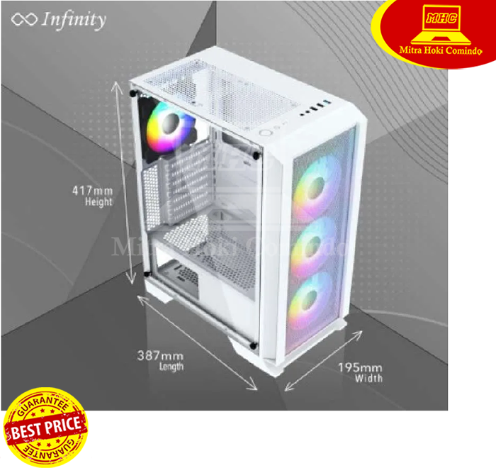 Jual CASING PC GAMING MURAH / CASING KOMPUTER INFINITY NEBULA V4 WHITE ...