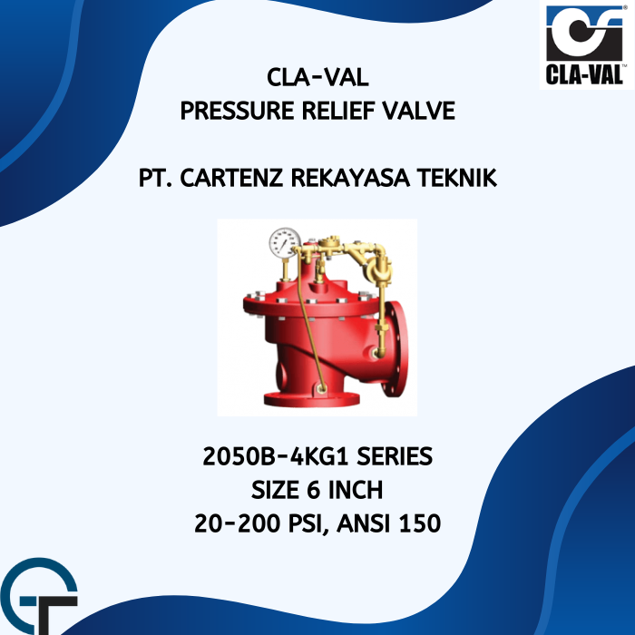 Jual Claval Cla-val Safety Pressure Main Relief Valve 6 Inch 20-200 PSI ...