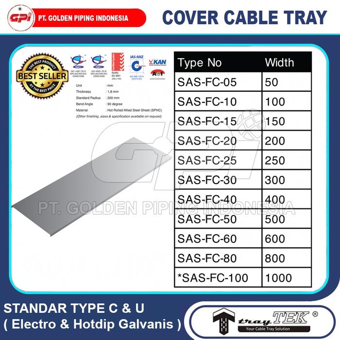 Jual Cover Cable Tray Type C & U - Width 50 s/d W1000mm - Electro ...