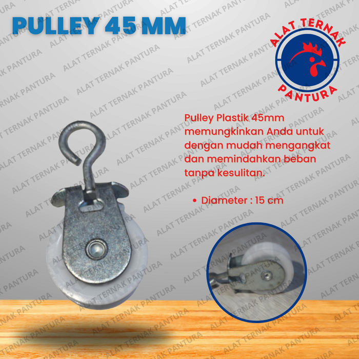 Jual Pulley 45 mm/Puley/Puli/Tirai/Terpal/Pulley Plastik/Nylon/Pulley ...