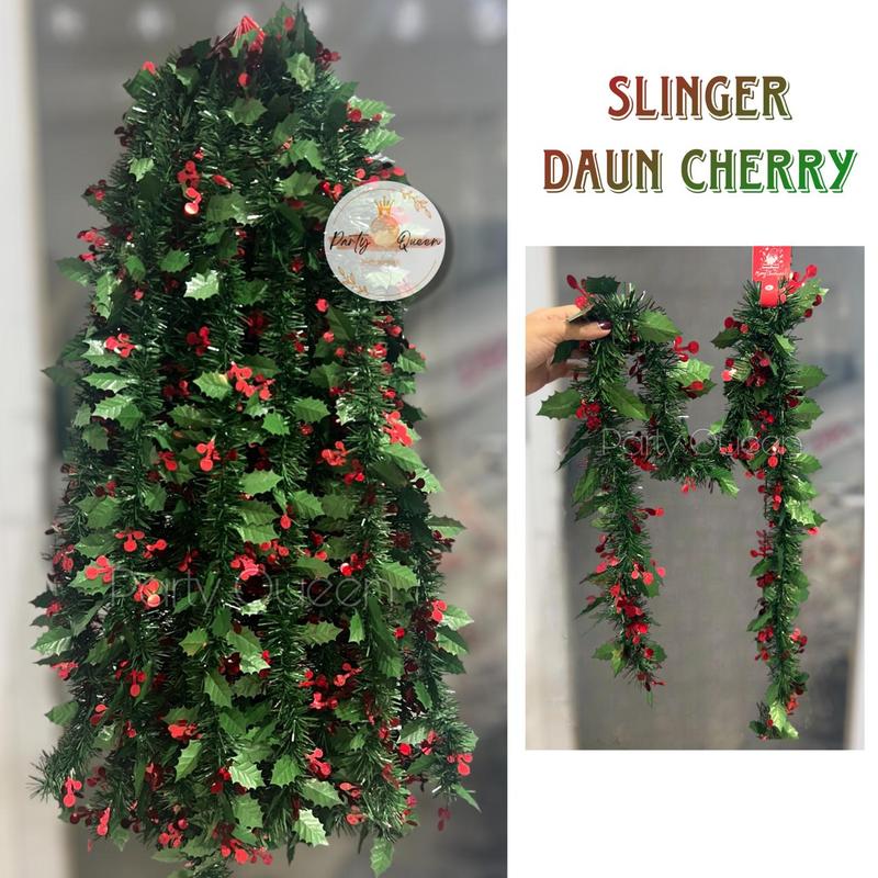 Slinger Tinsel Xmas / Hiasan Pohon Natal / Slinger Daun Cherry - Shop ...