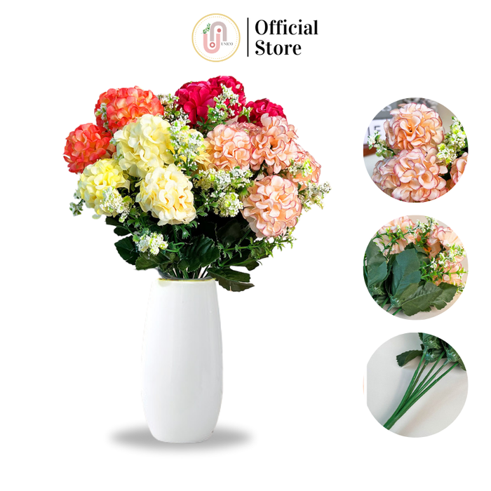 Jual Tanaman Hias Bunga Tangkai Plastik Hydrangea Bola PomPom Buket ...