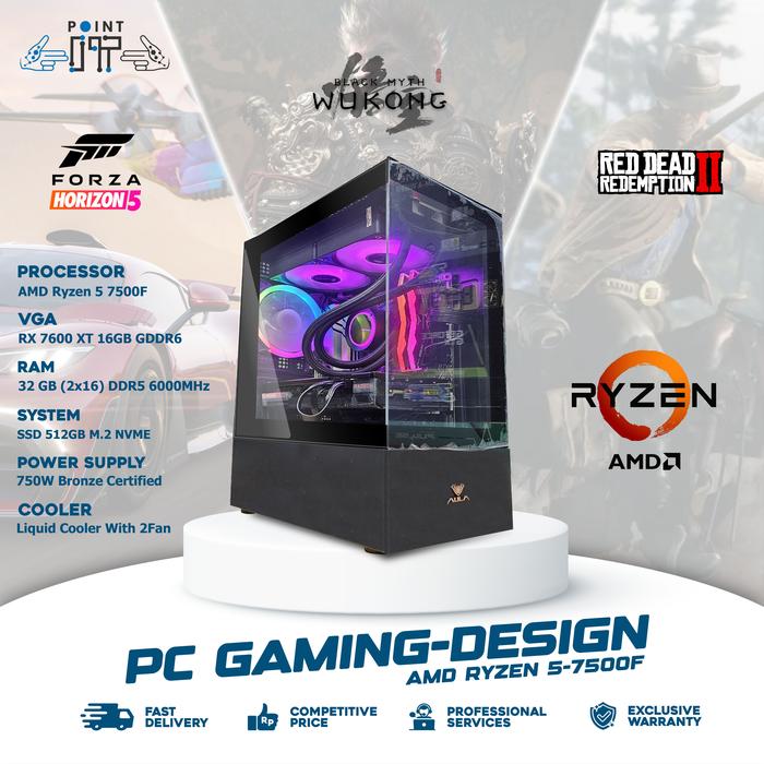 Jual PC Rakitan Gaming dan Design AMD Ryzen 5 7500F | RAM 16GB DDR5 ...