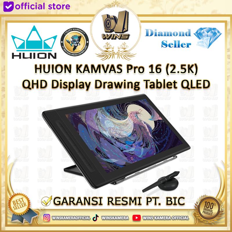 HUION KAMVAS Pro 16 2.5K QHD Display Drawing Tablet QLED - Garansi ...