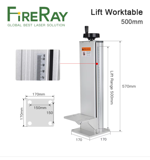 Jual FireRay Laser Marking Part Lift Worktable Z Axis Lifting Column ...