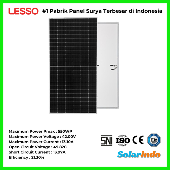 Jual Solar Panel Lesso / P-Type 550WP - Mono Crytalline - 555WP ...