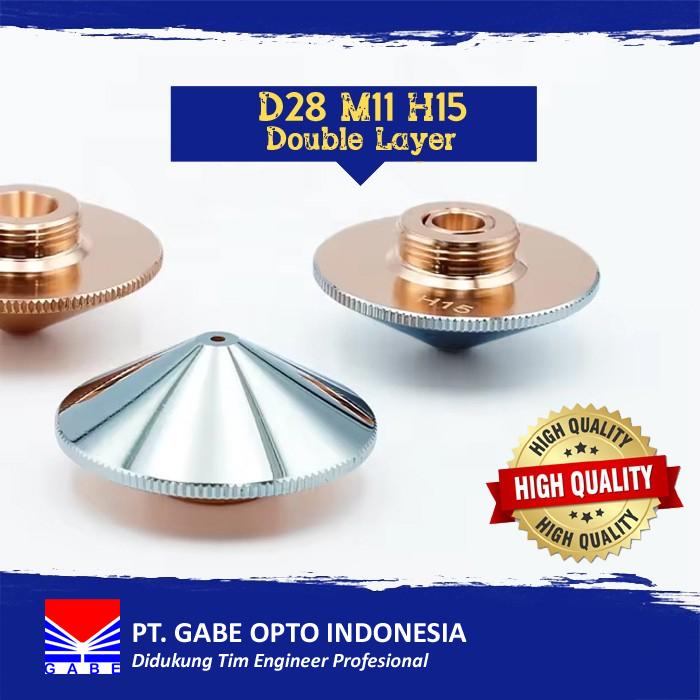 Nozzle Laser Fiber Cutting Double Layer D28 H15 M11 - Shop | Tokopedia