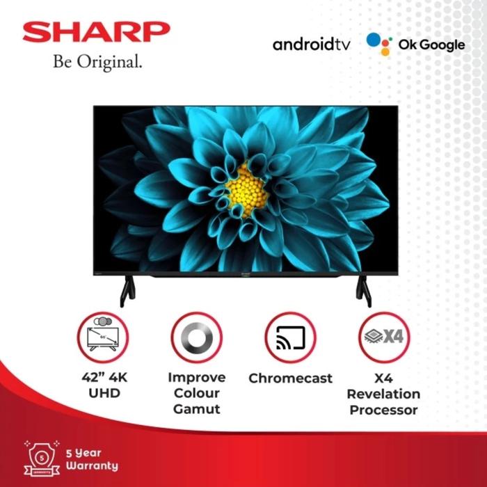 Jual SHARP LED TV UHD 4K FRAMLESS ANDROID TV 42" 4T-C42DK1I - Kota ...