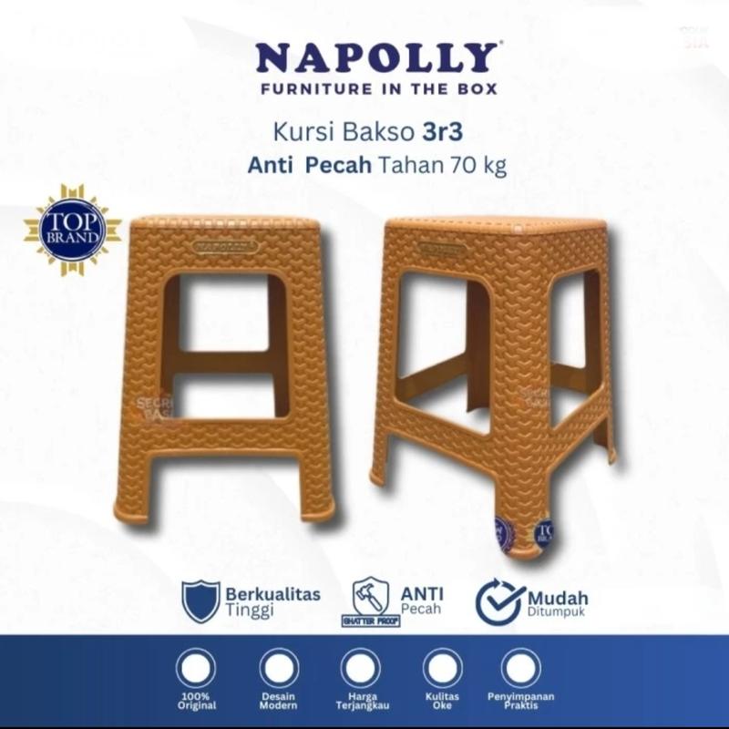 NAPOLLY : 3R3 BANGKU TINGGI BAKSO PLASTIK MOTIF ROTAN KURSI BASO - Shop ...