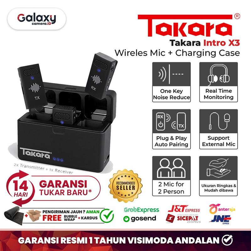 Takara INTRO X3 Wireless Microphone Digital With Charging Case Resmi ...
