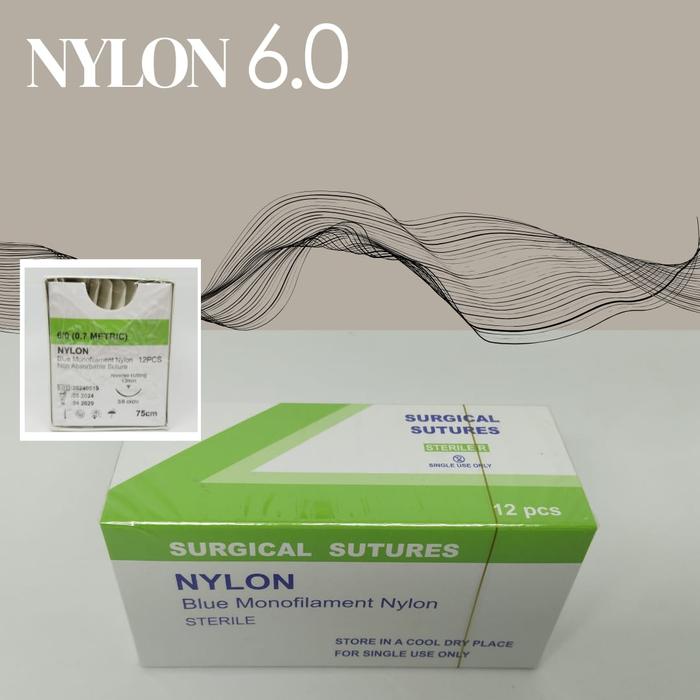 Jual Nylon 6/0 Nilon 6.0(Benang Jahit medis Non Absorbable)1 pcs - Kota ...