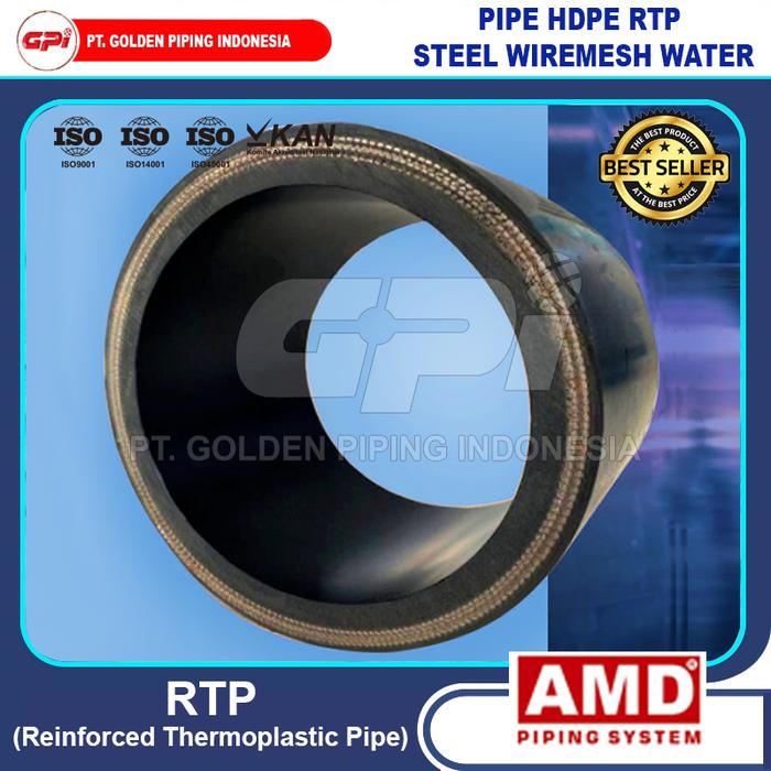 Jual PIPE HDPE RTP STEEL WIREMESH WATER PN 12,5 MERK AMD - 6 METER - OD ...