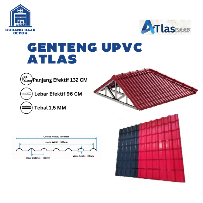 Jual Genteng UPVC Brand Atlas Roof - Nok Threeway - Kota Depok - Gudang ...