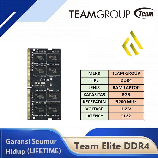 Team Elite DDR4 8GB 3200 - Sodimm Memory RAM Laptop NoteBook - Shop ...