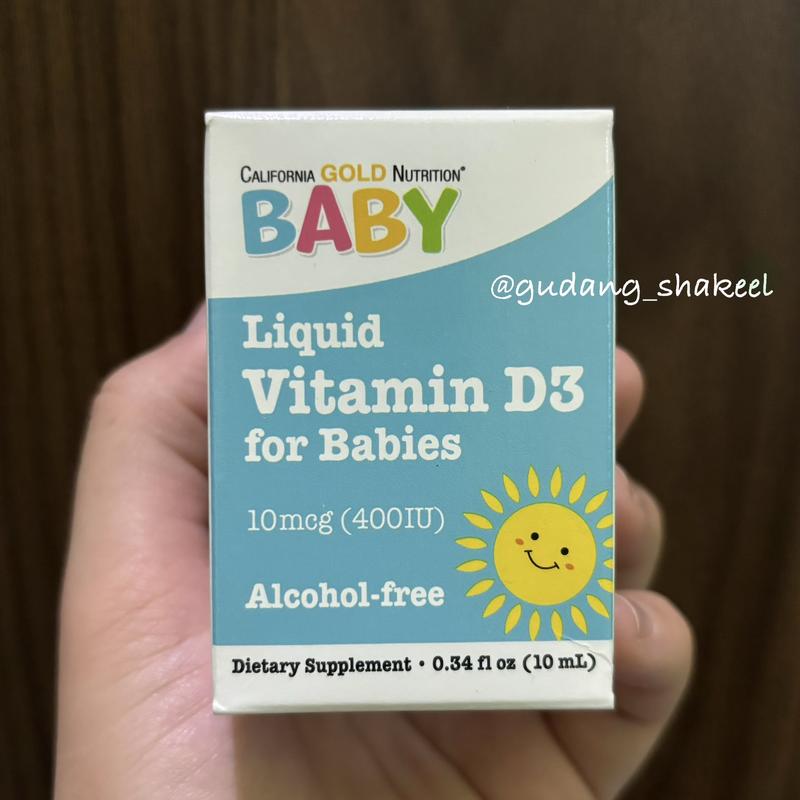 California Gold Nutrition Baby Vitamin D3 D-3 D 3 Drops 400 IU 10 ml ...
