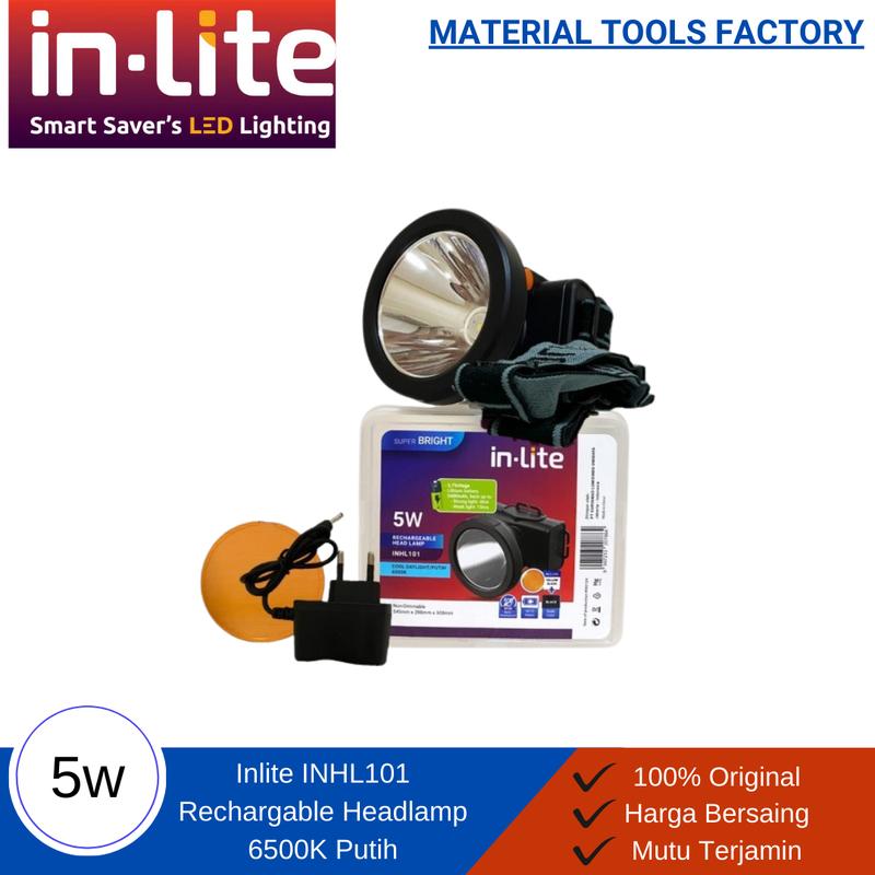 InLite INHL101 Rechargeable Head Lamp Lampu Kepala Hiking Camping ...