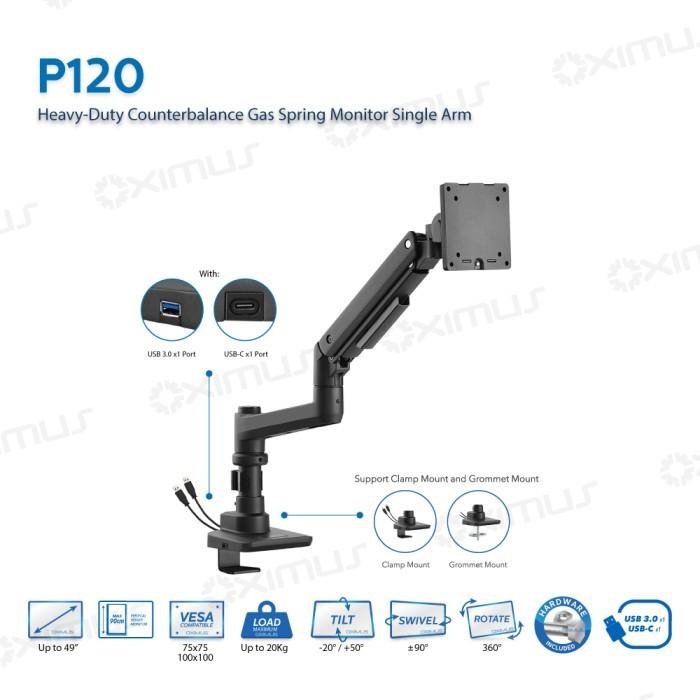 OXIMUS P120 Heavy-Duty Counterbalance Gas Spring Monitor Single - Shop ...