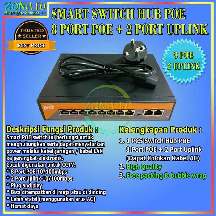 Promo Switch Hub POE 8+2 Port Uplink Switch POE 8 Port + 2 Port Uplink ...