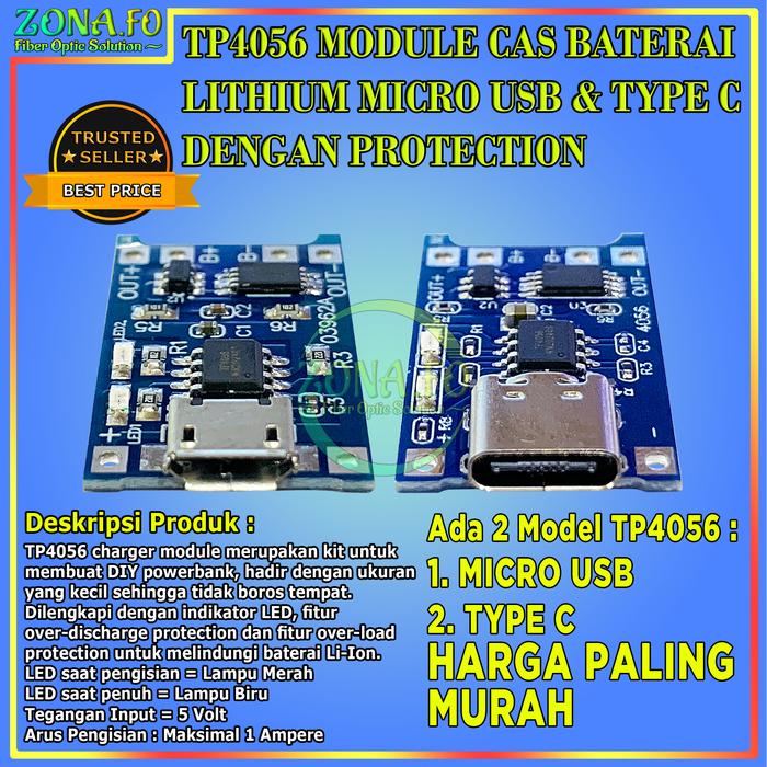 Promo TP4056 Micro USB To Lithium Battery Charging Module Output 5V 1A ...
