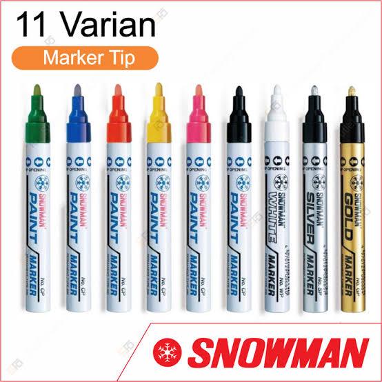 Jual spidol snowman paint marker white putih permanent WP-12 - Kuning ...