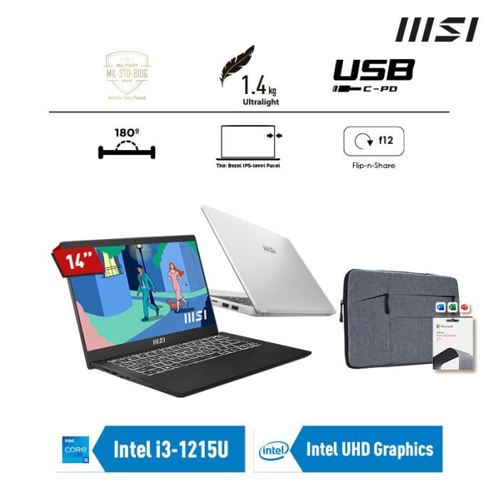MSI Modern 14 C12MO i3-1215U/8GB/512GB/Win11/Office/1 4"FHD IPS/Silver ...