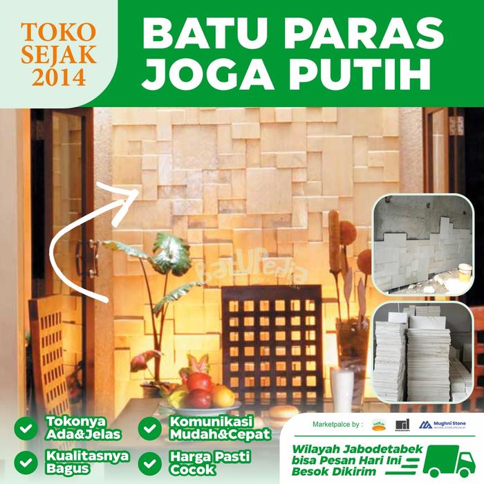 Jual Batu Alam Dinding Paras Jogja Putih Bisa Ukuran Kombinasi ...