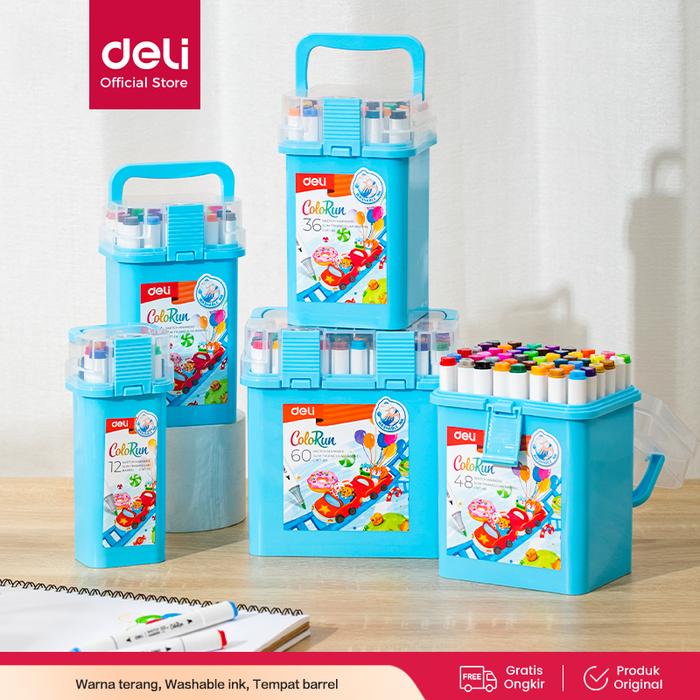 Jual Deli Spidol Warna Dual Tip Sketsa /Water Based Sketch Marker EC187 ...