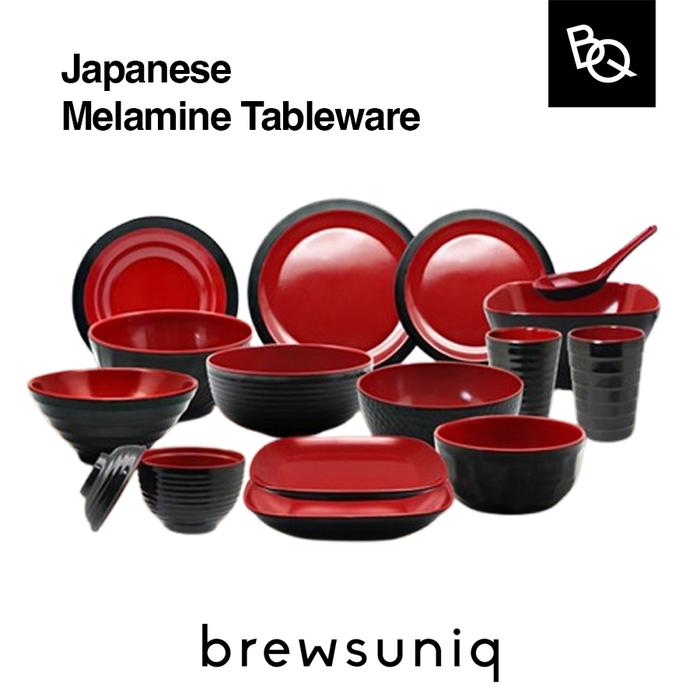 Jual Brewsuniq - Red Black Melamine Japanese Tableware / Piring Makan ...