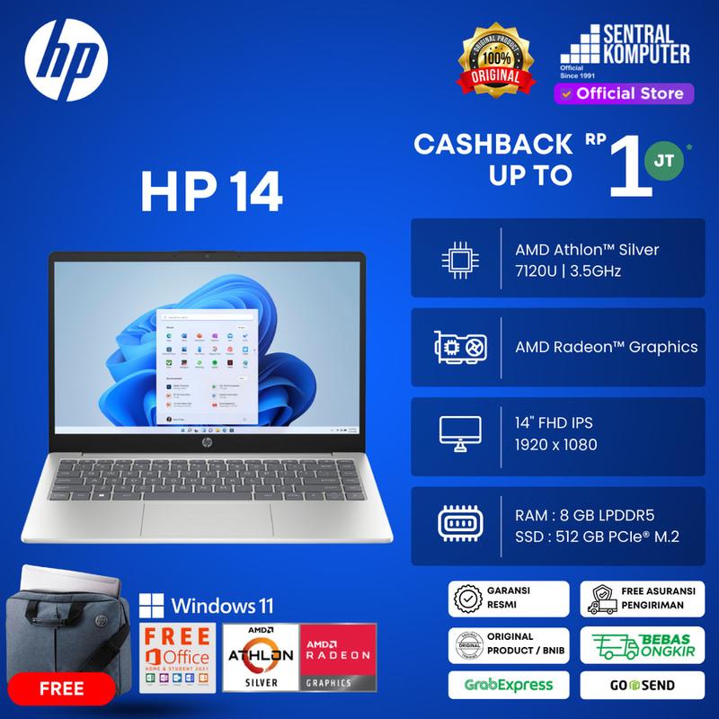 Hp 14s em0222au em0223au AMD Athlon 7120u 8GB 512GB 14" FHD IPS - Shop ...
