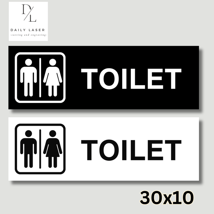 Jual SIGNAGE TOILET 30 x 10 CM SIGNBOARD COSTUM TULISAN/ BISA REQUEST ...