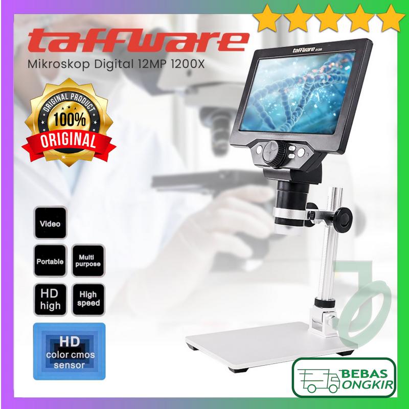 Mikroskop Digital Taffware 12MP 1200X dengan Monitor HD 7 Inch - Shop ...