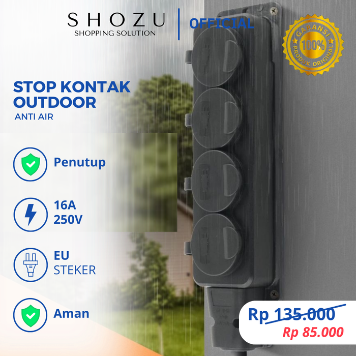 Jual Stop Kontak Outdoor Waterproof Colokan Listrik Anti Air IP54 16A ...