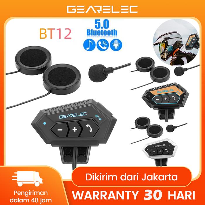 Promo BT12 Bluetooth 5.0 Helm Sepeda Motor Headset Suara Bass Tahan Air ...