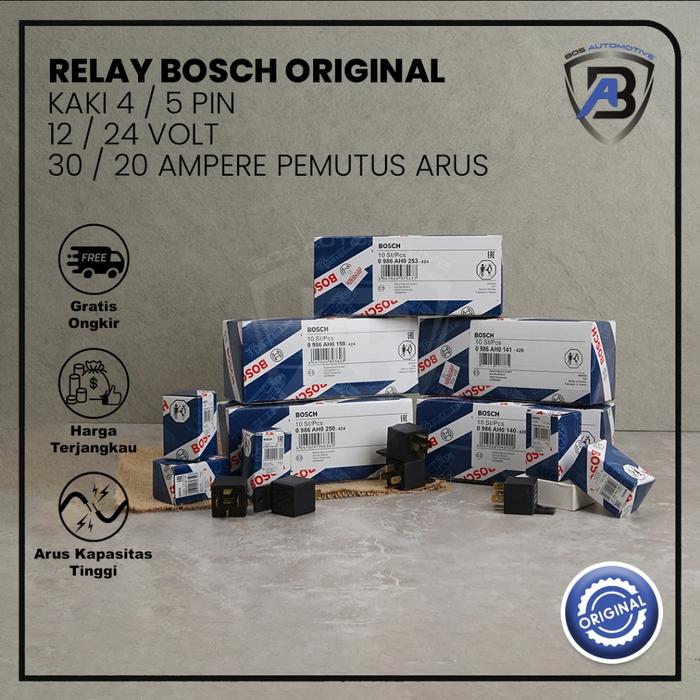Jual Relay BOSCH Original Kaki 4 - 4 Pin 12V 30 Ampere Mobil & Motor ...