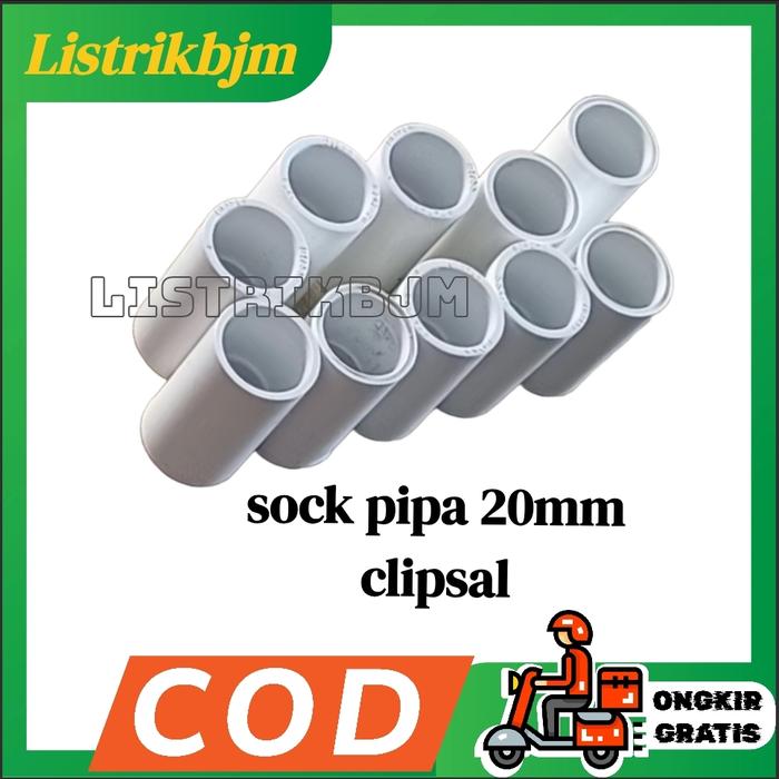 Jual SOCK/SOK PIPA CLIPSAL 20MM SAMBUNGAN CONDUIT PIPE POLOS - Kota ...