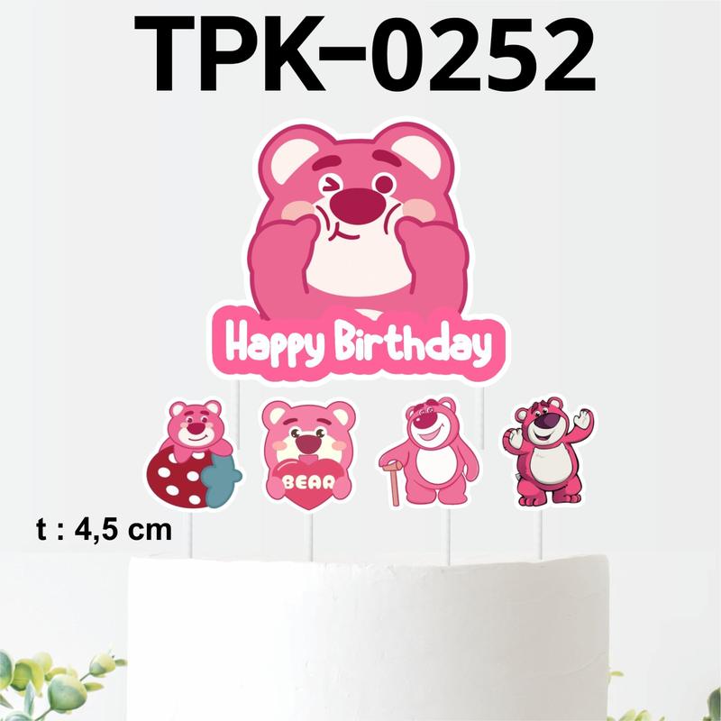TPK-0252 Topper kertas hiasan kue cake beruang lotso toy story - Shop ...