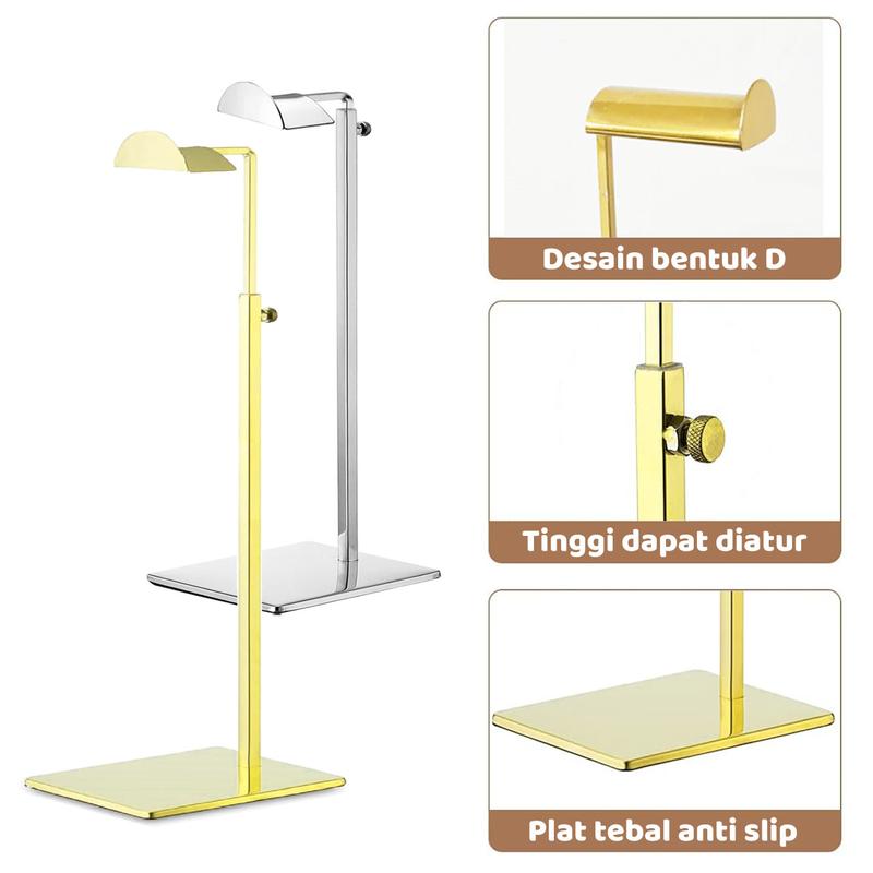 Gantungan Standing Tas Display Premium Design D Stainless Gold Glossy ...