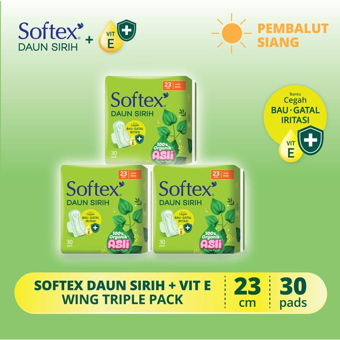 Promo Softex Daun Sirih + Vitamin E Jumbo Pack 23cm 30s x 3 Pack ...