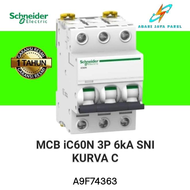 Jual MCB SCHNEIDER iC60N A9F74363 63A C63 3P 6kA 3PHASE KURVA C ...