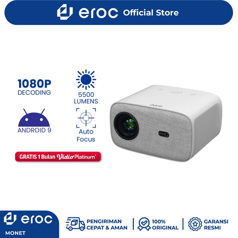 EROC - MONET Projector Full HD 450 ANSI 5G Netflix Fully Aut - Shop | Tokopedia