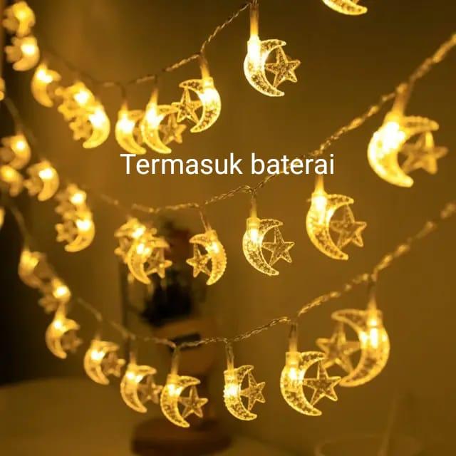 Jual 3 Meter 20LED Lampu Bulan Bintang Dekorasi Idul Fitri / Lampu ...