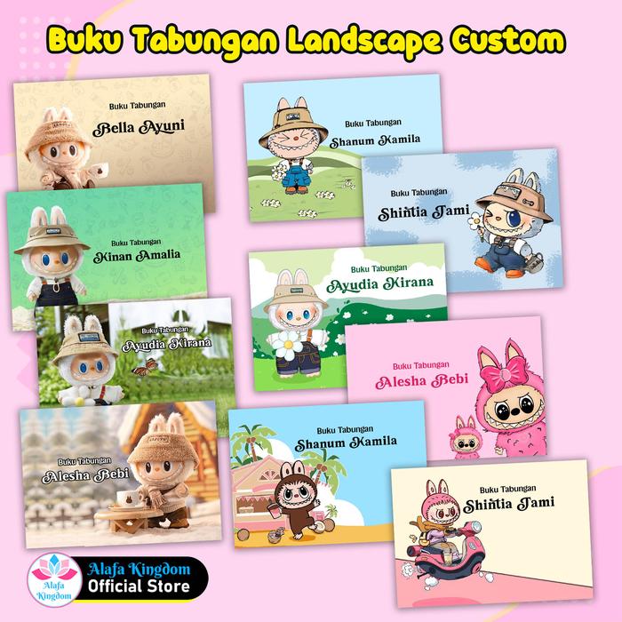 Jual Buku Tabungan Custom Tema Labubu Landscape - BuTab Labubu 05 - Kab ...