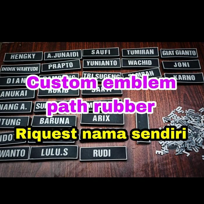 Jual CUSTOM NAMA RUBER PATH PEREKAT EMBLEM KARET RIQUEST NAMA SENDIRI ...