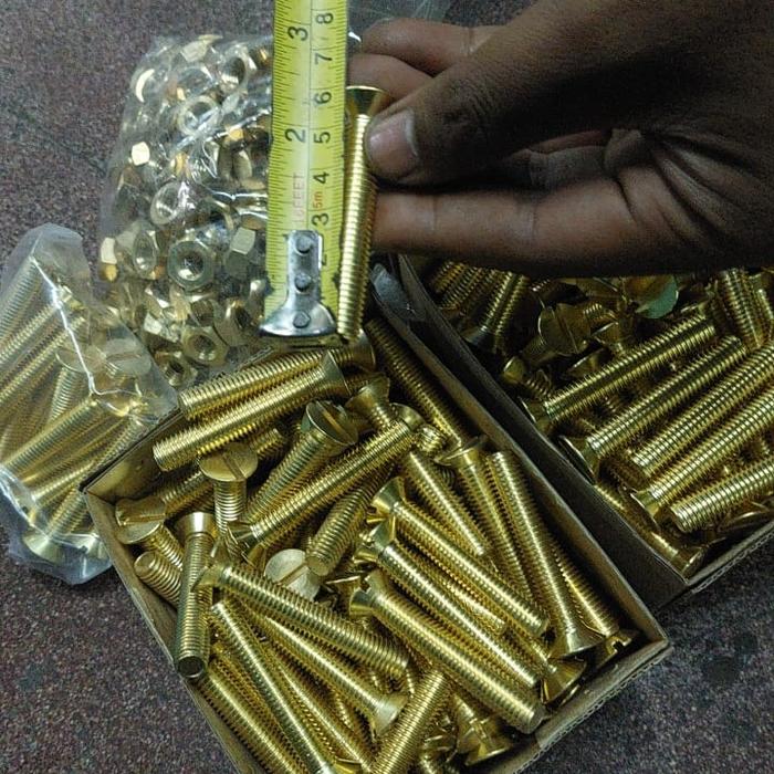 Jual BAUT M10 X 50 MM CSK BRASS SCREW & NUT WITH LENGTH 6 CM - Jakarta ...