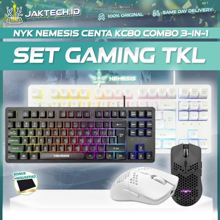 Jual NYK Nemesis Centa KC80 Keyboard Mouse Gaming Combo 3in1 Bundle TKL ...