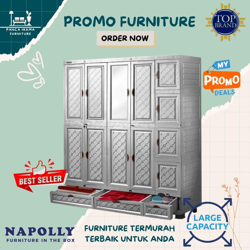 Napolly Lemari Pakaian Plastik Jumbo / Kabinet Baju / MIDICAB - Shop ...