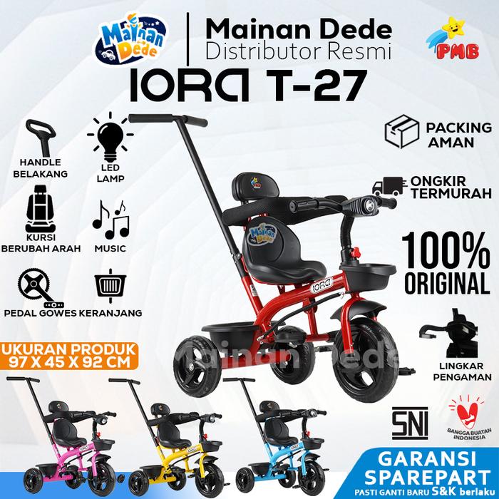Jual Sepeda Roda 3 Tiga PMB IORA T27 Musik Tricycle Anak - Merah Muda ...