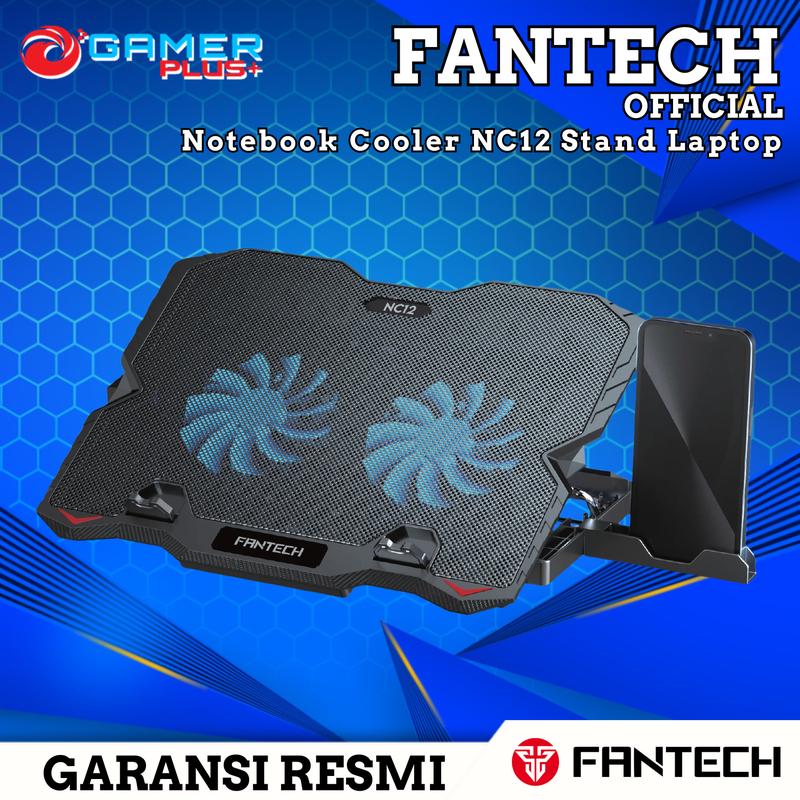 FANTECH Cooling Pad NC12 (NOTEBOOK LAPTOP COOLER 2 FAN WITH BLUE - Shop | Tokopedia